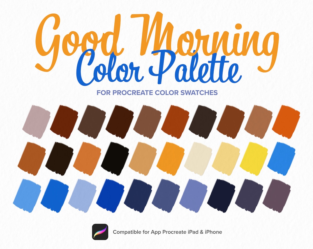 Good Morning Color Palette, Sunrise Sunset Color, Procreate Palette ...