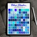 100 Blue Shades Color Poster, Wall Art Color, Chart & Sheet, Color ...