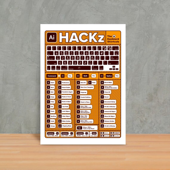 Illustrator Shortcuts Printable A0 Poster Many Sizes | Etsy