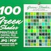 Green Color Chart Poster: 100 Shades of Green (digital Print) - Etsy