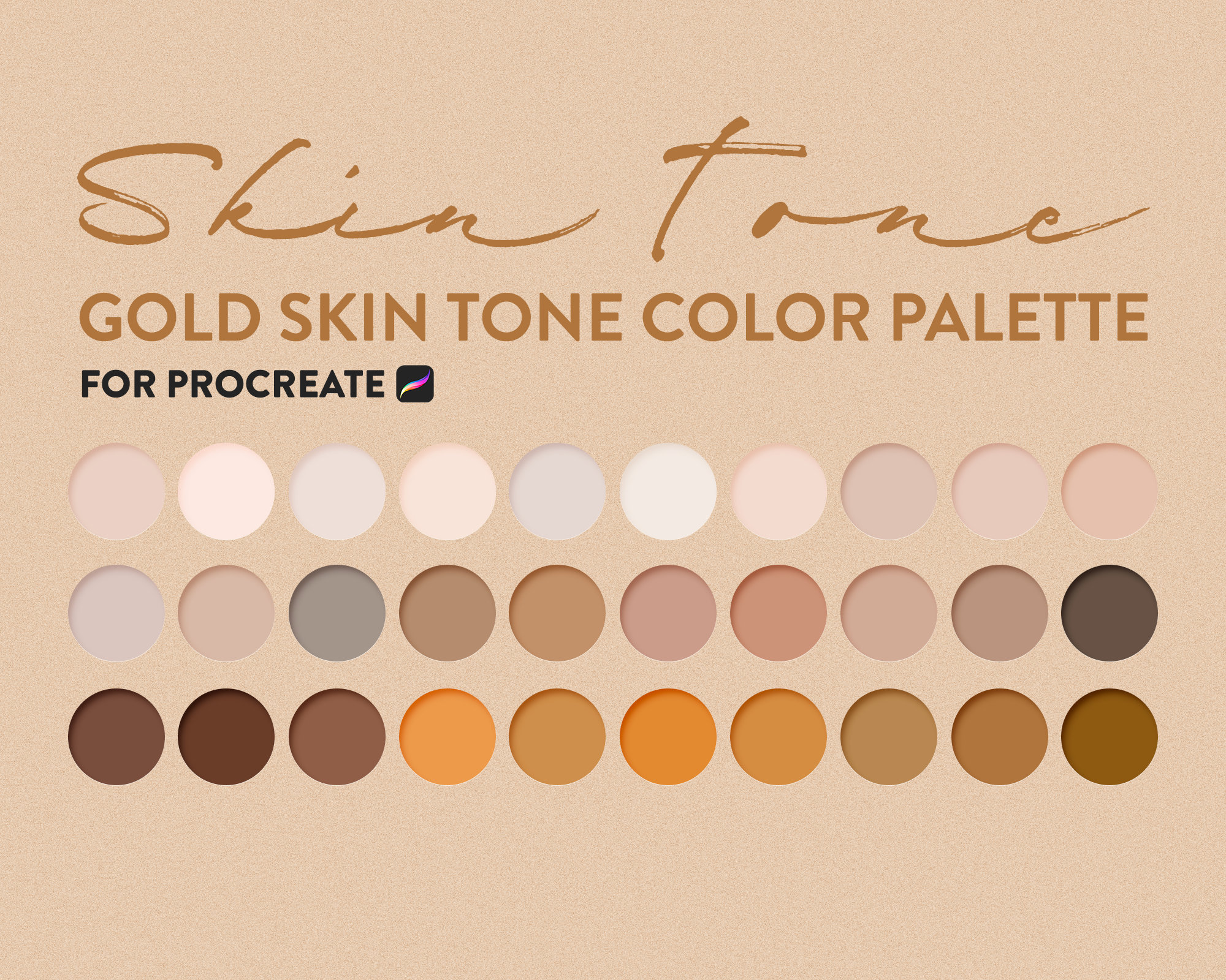Gold Skin Tone Color Palette Human Nude Color Procreate - Etsy