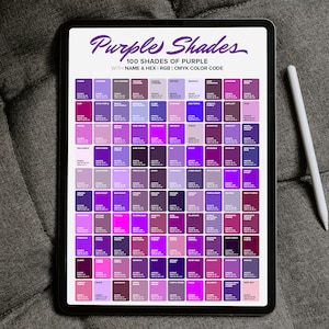 Poster Lila Farbtöne: 100 Tone Chart (Digitaldruck) - Etsy.de