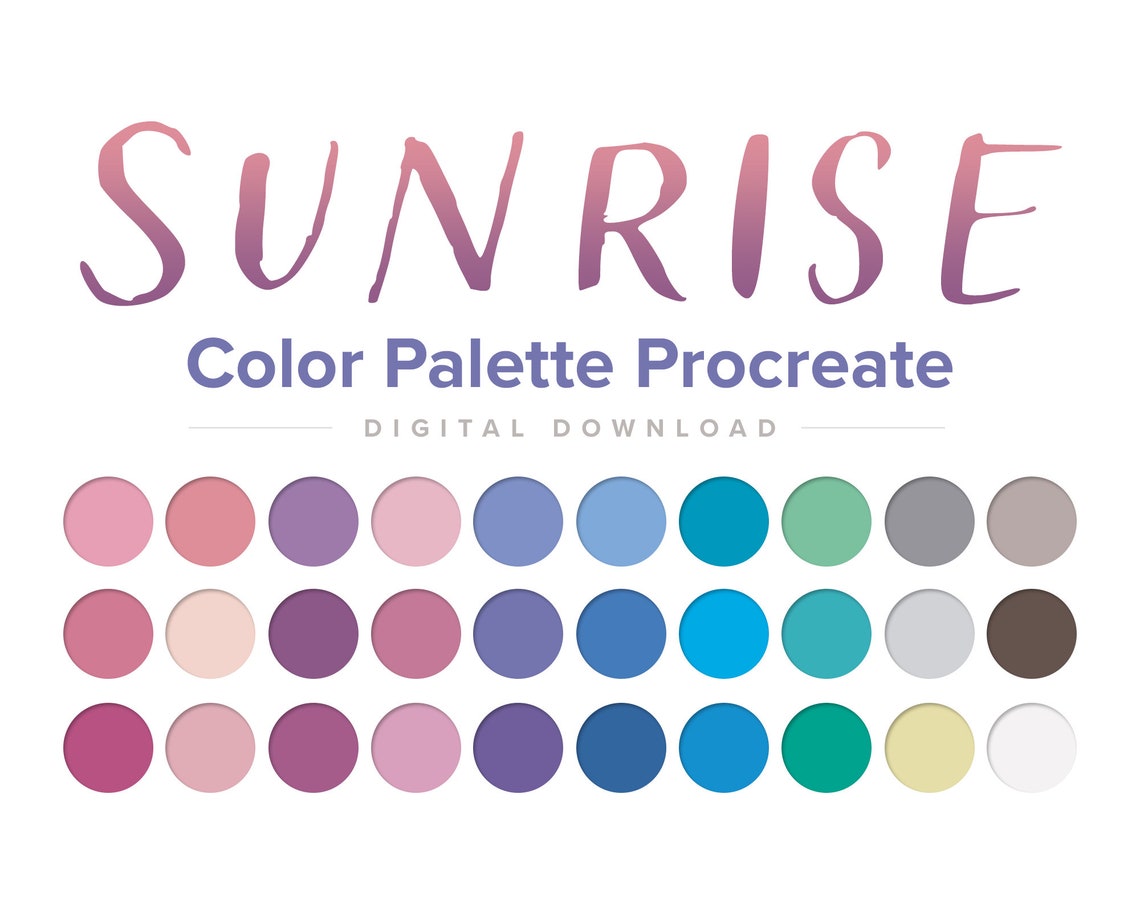 Sunrise Color Palette, Sunset Color, Sky Color, Procreate Palette ...