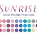 Sunrise Color Palette: 30 Sky Color Swatches for Procreate (digital ...