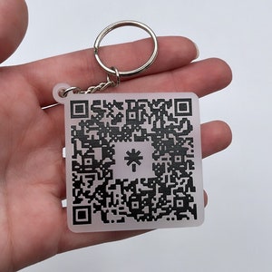 Acrylic QR Code Sign Key Chains Social Media Favors Scannable Business ...