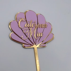 Seashell Acrylic Cake Topper | Mermaid Cake Topper | Under the Sea Cake ...