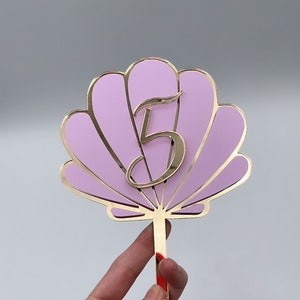 Seashell Acrylic Cake Topper | Mermaid Cake Topper | Under the Sea Cake ...