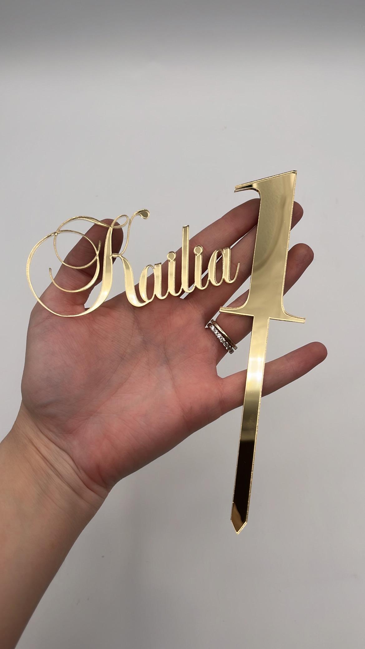 Script Cake Charms | Cake Topper | Personalized | Cake Plaque Name ...