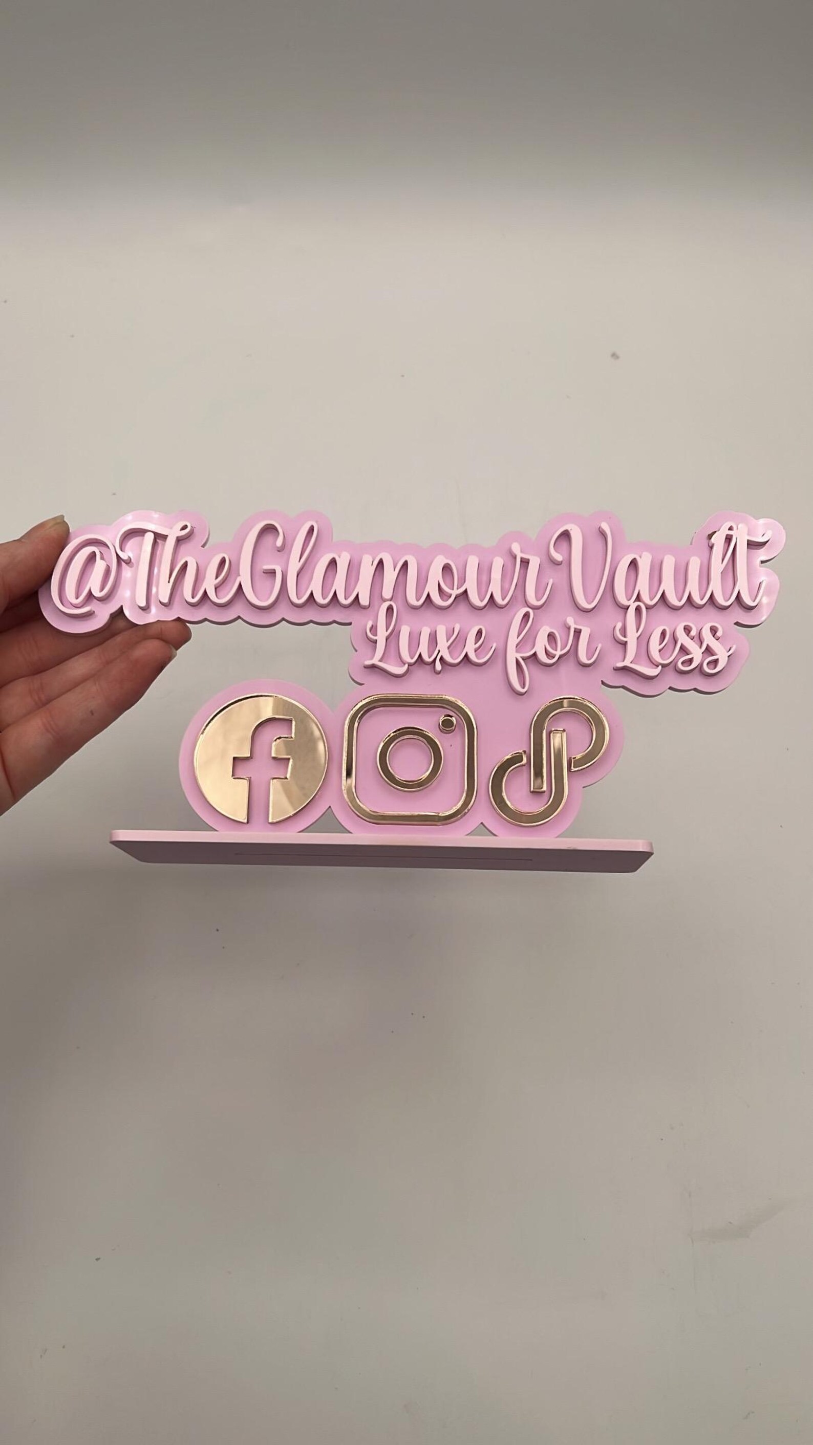 Social Media Acrylic Sign | Watermark Acrylic Charm | Influencer ...