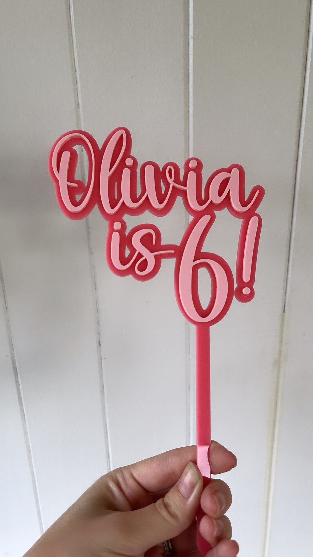 Custom Double Acrylic Cake Topper | Name Cake Topper | Personalized ...