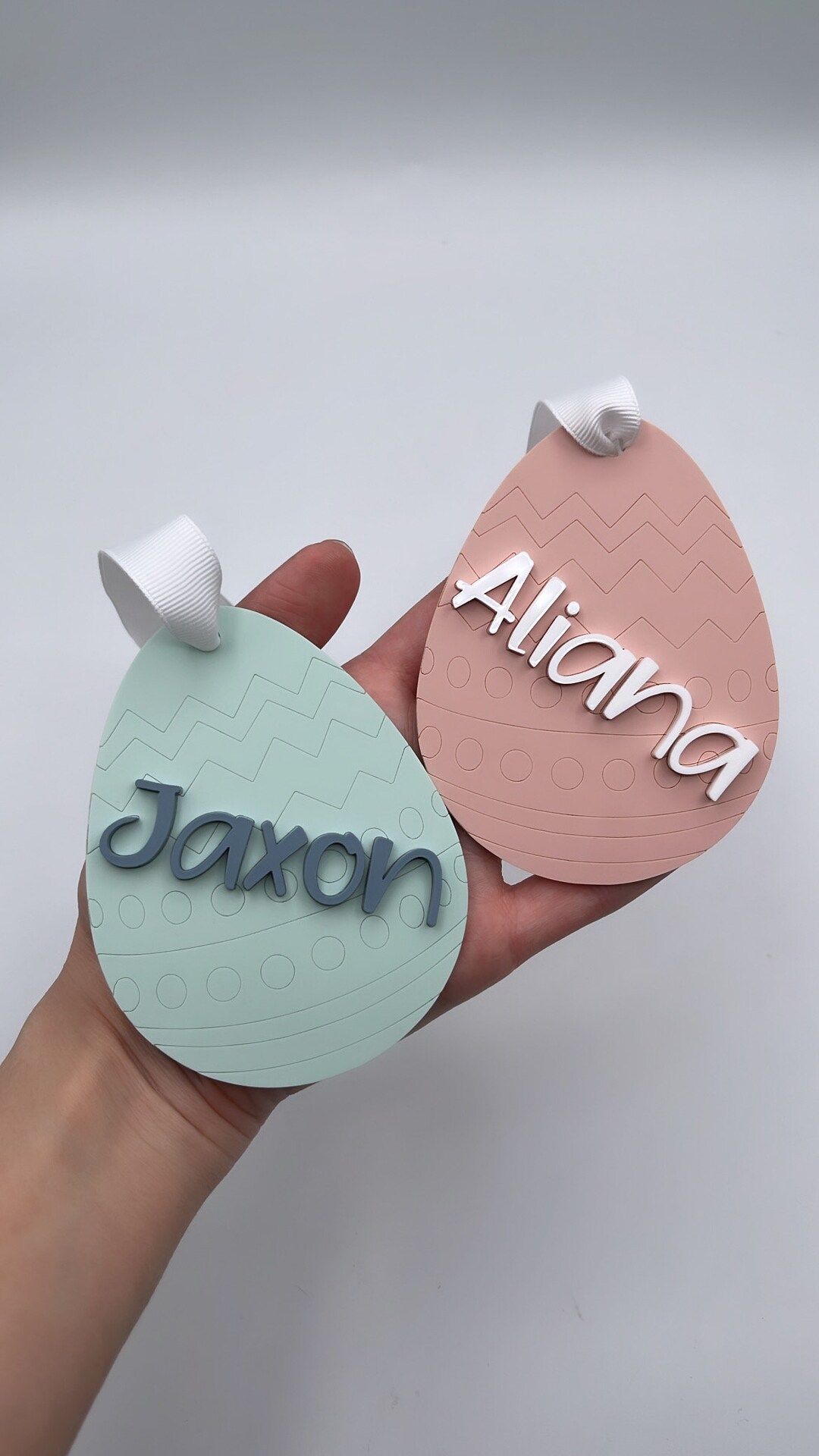 Custom Acrylic Easter Egg Name Tags | Easter Basket Tags | Personalized ...