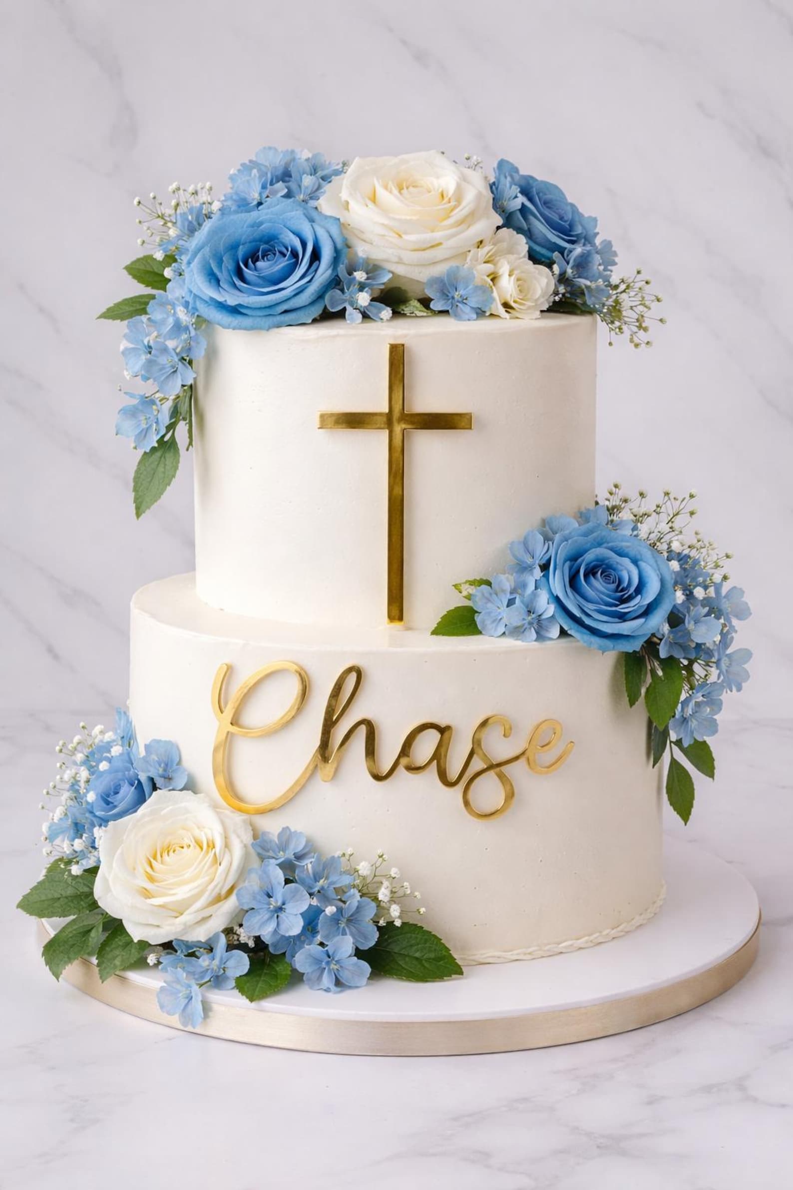 Baptism Cake Charm Set | Name & Cross Cake Charm | Custom Christening ...