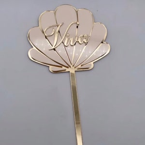 Seashell Acrylic Cake Topper | Mermaid Cake Topper | Under the Sea Cake ...