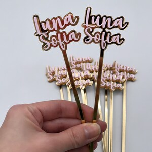 Custom Drink Stirrers Personalized Wedding Birthday Calligraphy ...