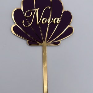 Seashell Acrylic Cake Topper | Mermaid Cake Topper | Under the Sea Cake ...