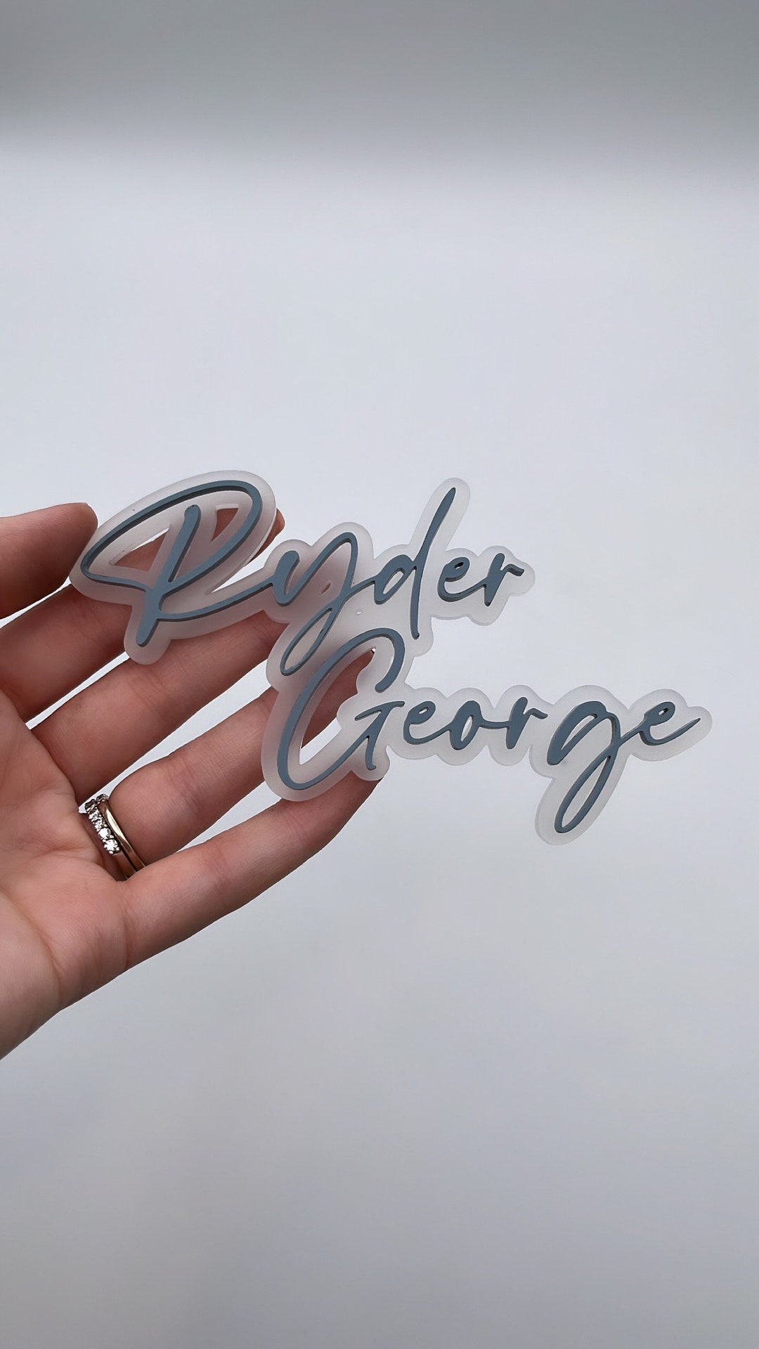 Custom Double Acrylic Cake Charm | Name Cake Charm | Personalized ...