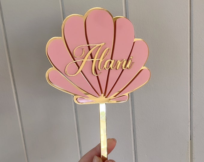 Seashell Acrylic Cake Topper | Mermaid Cake Topper | Under the Sea Cake ...