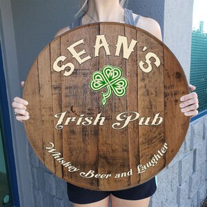 Shamrock Irish Pub 18 Wood Bar Sign Personalized Rustic Wall Decor ...