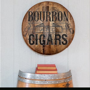 Whiskey Barrel Head Personalized Monogram Rustic Bar or Pub Sign - Etsy