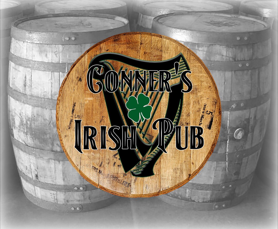 Irish Pub Clover Harp 4 Leaf Clover Beer Custom Personalized Barrel ...