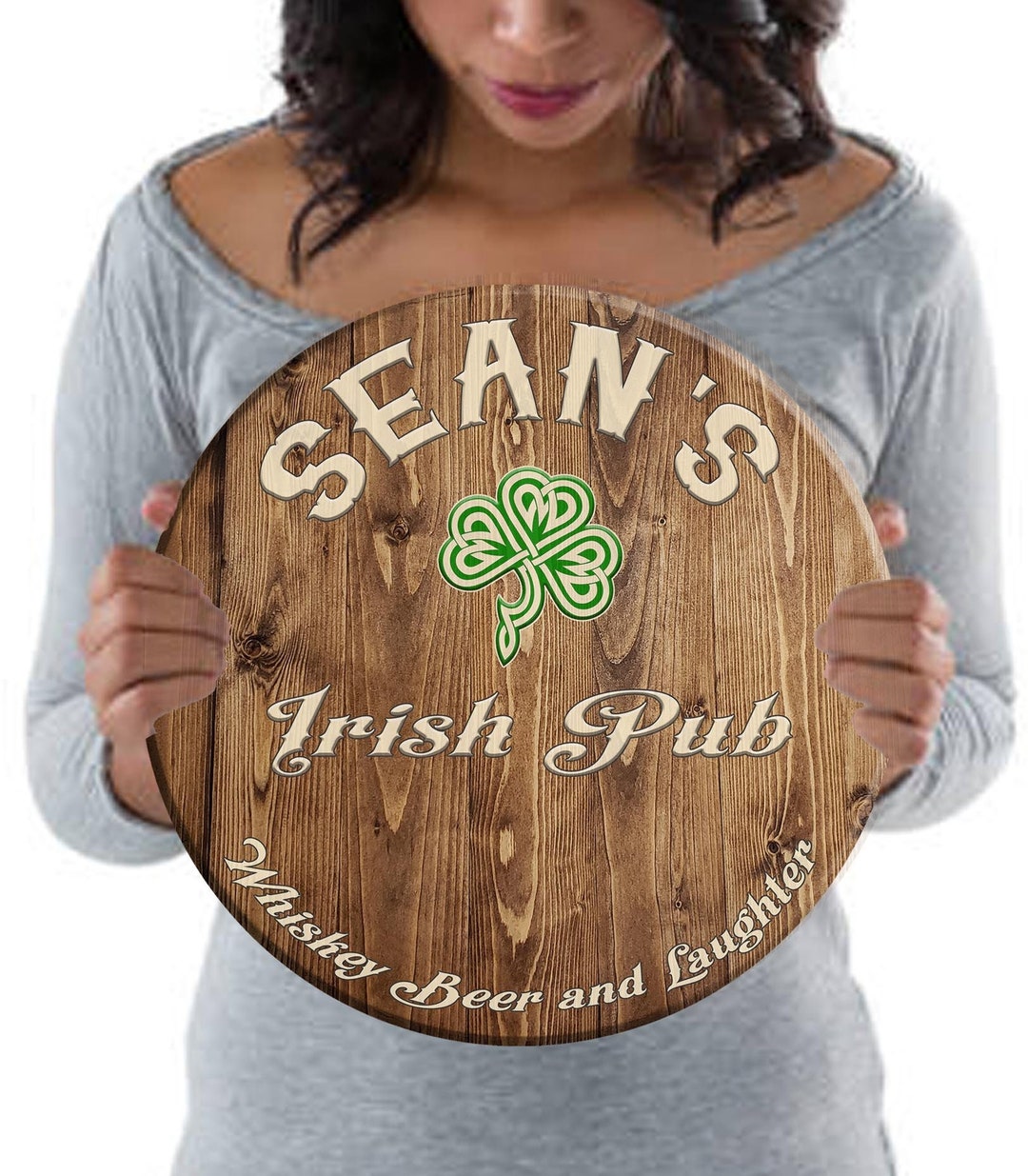 Shamrock Irish Pub 18 Wood Bar Sign Personalized Rustic Wall Decor ...