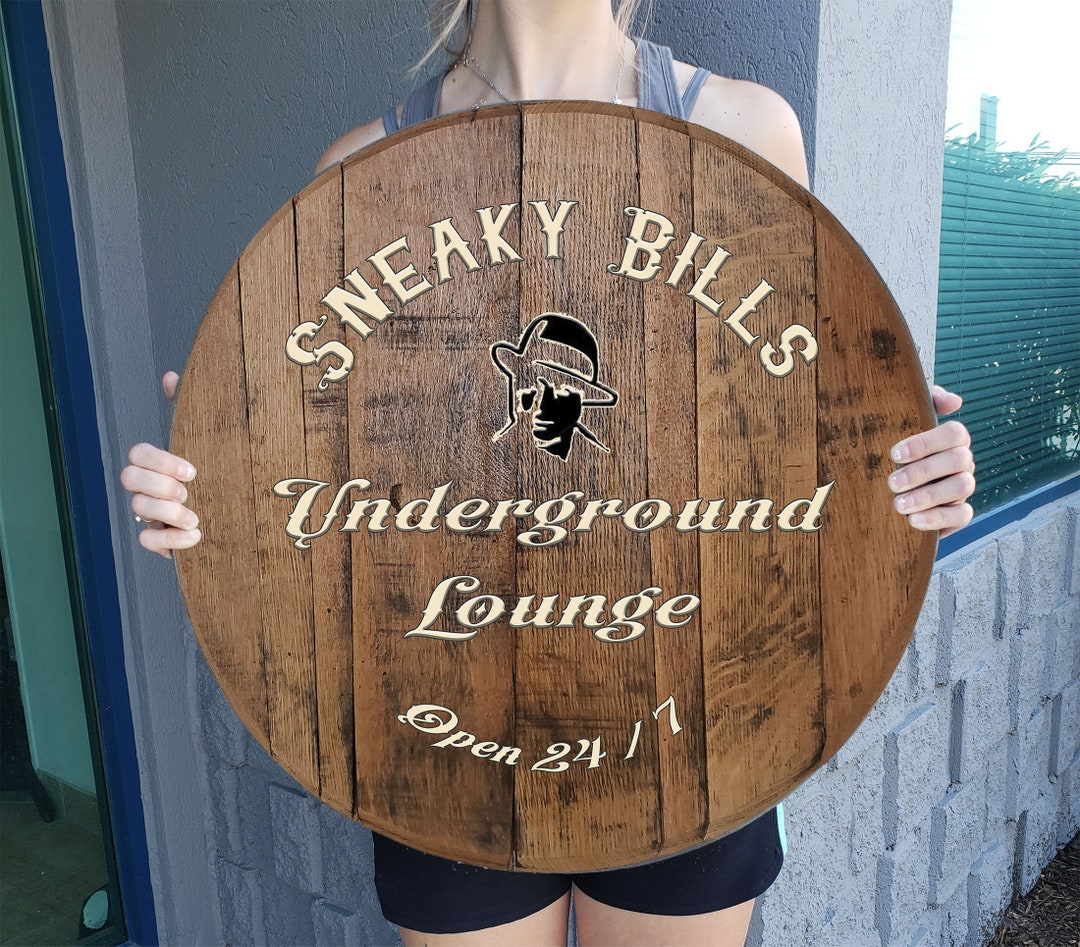 Speakeasy Gun Club Bar Sign Custom Barrel Head Wall Decor - Etsy