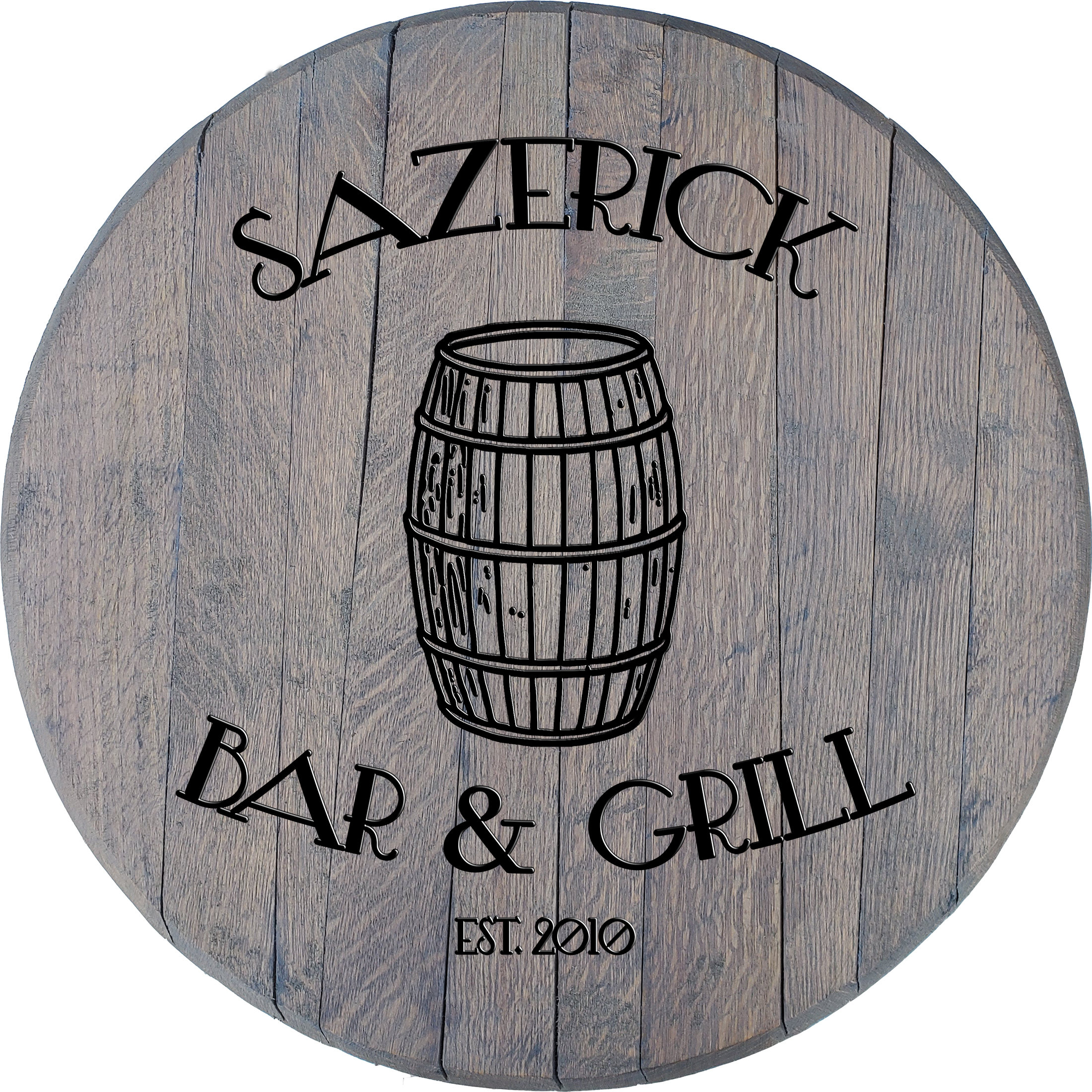 Whiskey Barrel Head Personalized Man Cave Home Bar Sign With | Etsy