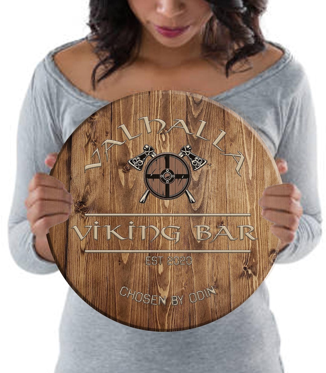 Personalized Norse Viking Bar 18 Inch Wood Wall Sign Rustic Wall Decor ...