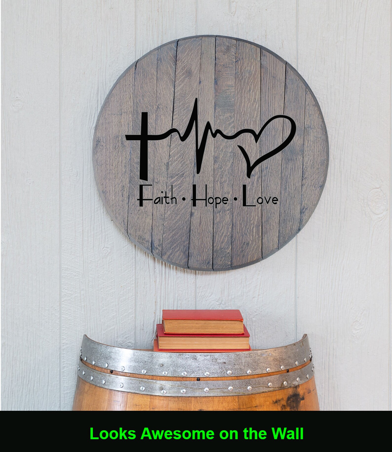 Christian Praise Wall Decor Custom Barrel Head Rustic Home - Etsy
