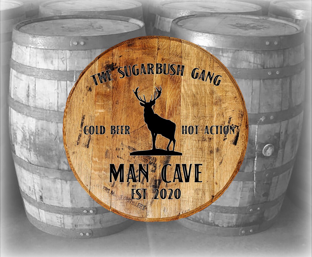 Personalized Big Buck Man Cave Bar Sign 18 Inch Rustic Bar Decor ...