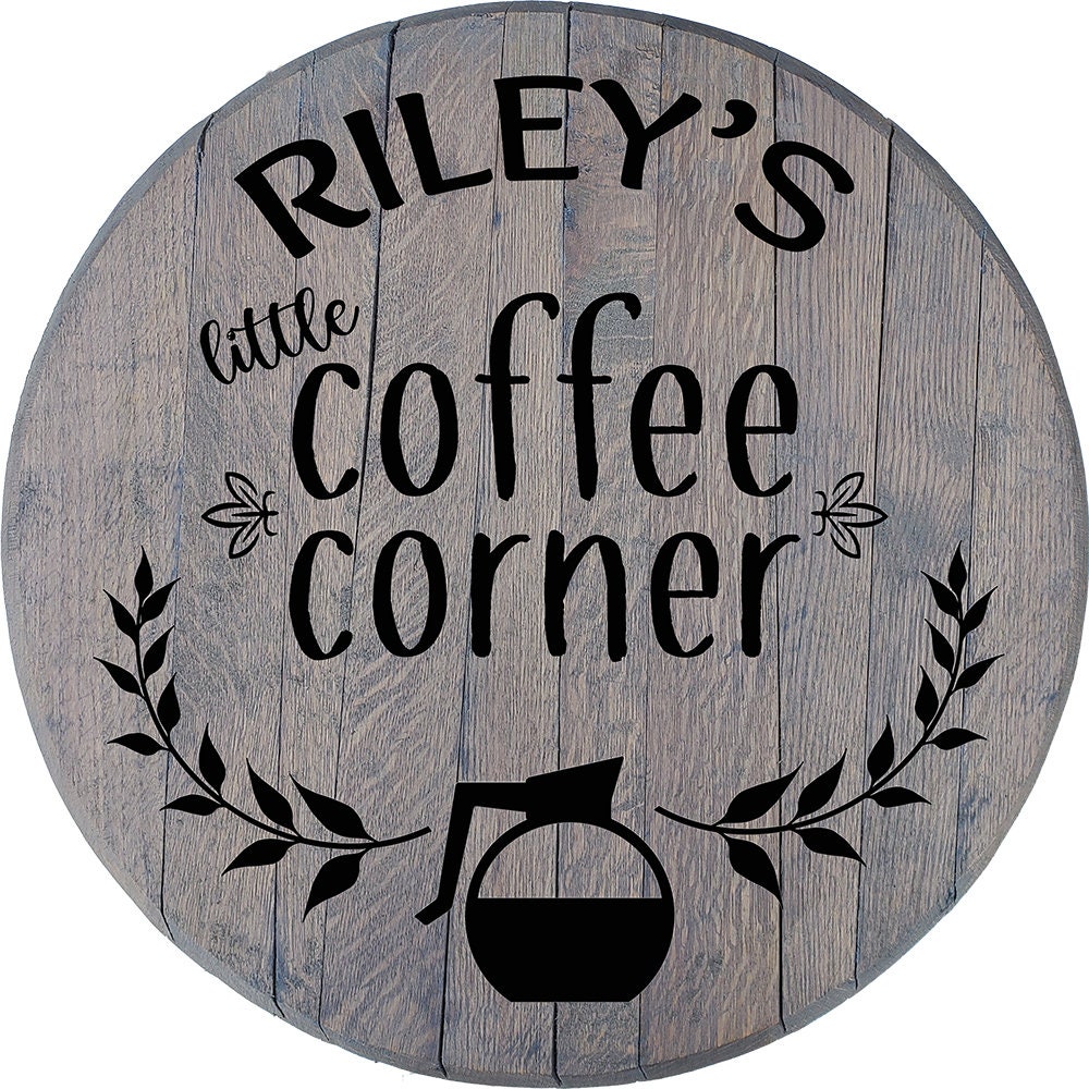 Personalized Coffee Corner Sign Custom Barrel Head | Etsy