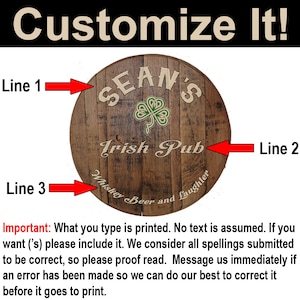 Shamrock Irish Pub 18 Wood Bar Sign Personalized Rustic Wall Decor ...