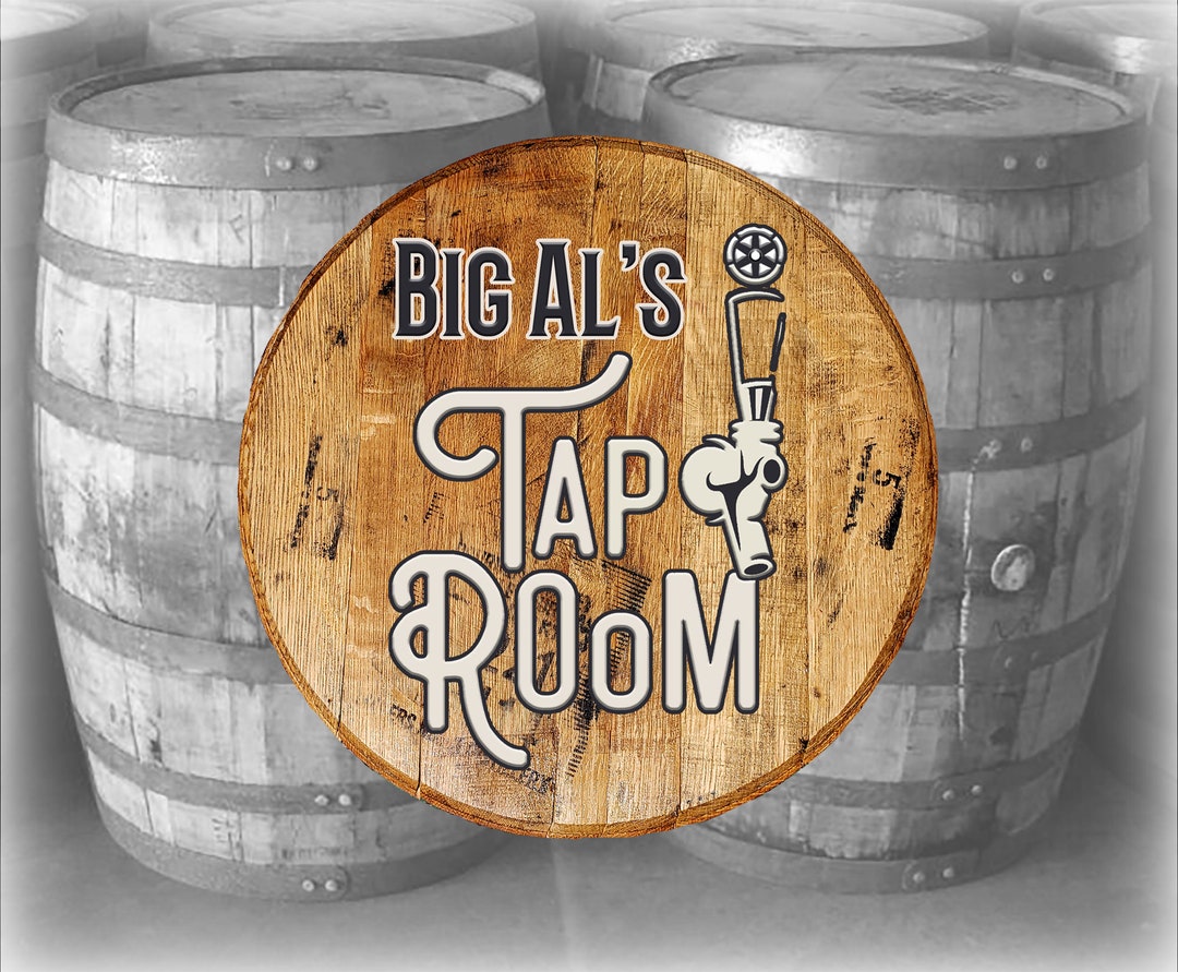 Personalized Tap Room Beer Handle Your Name Here Barrel Head Bar Sign ...
