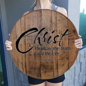 Christian Praise Wall Decor Custom Barrel Head Rustic Home Decor - Etsy