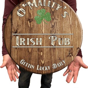Shamrock Irish Pub 18 Wood Bar Sign Personalized Rustic Wall Decor ...