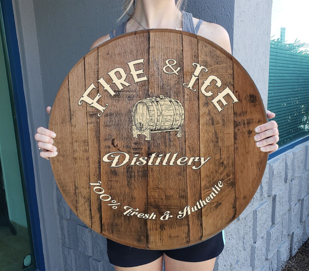 Distillery & Winery Custom Name Bar Sign Barrel Head Rustic Wall Art - Etsy