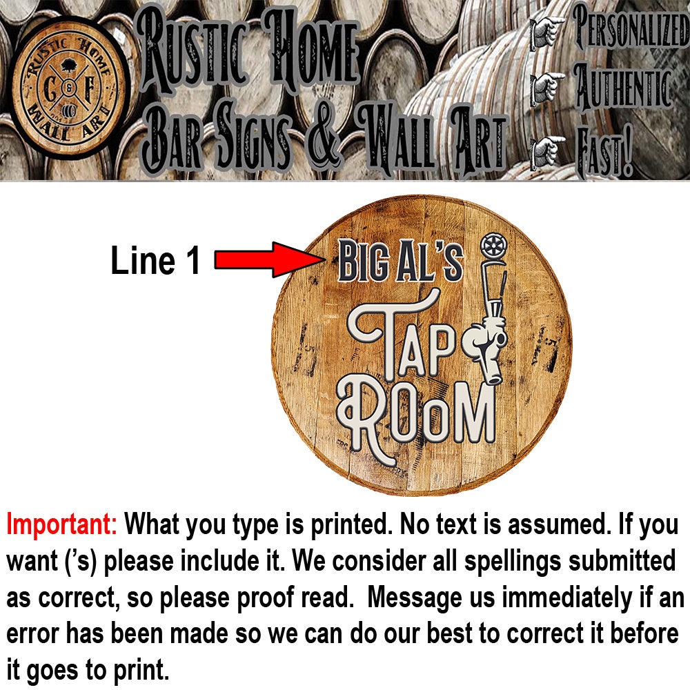 Personalized Tap Room Beer Handle Your Name Here Barrel Head - Etsy