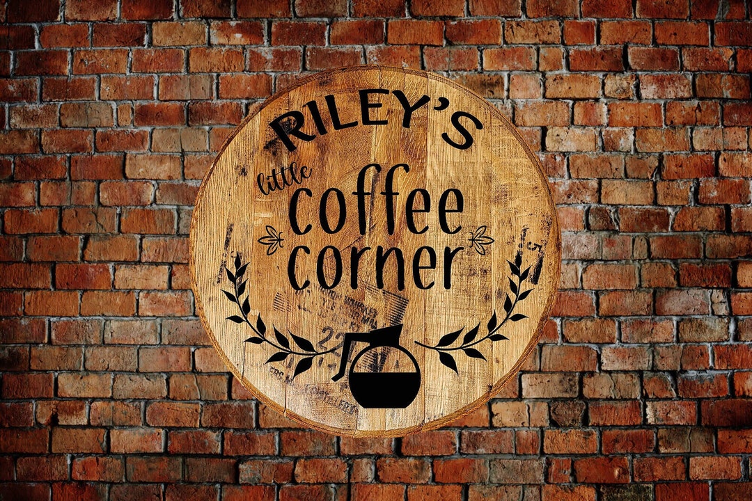 Personalized Coffee Corner Sign Custom Barrel Head - Etsy België