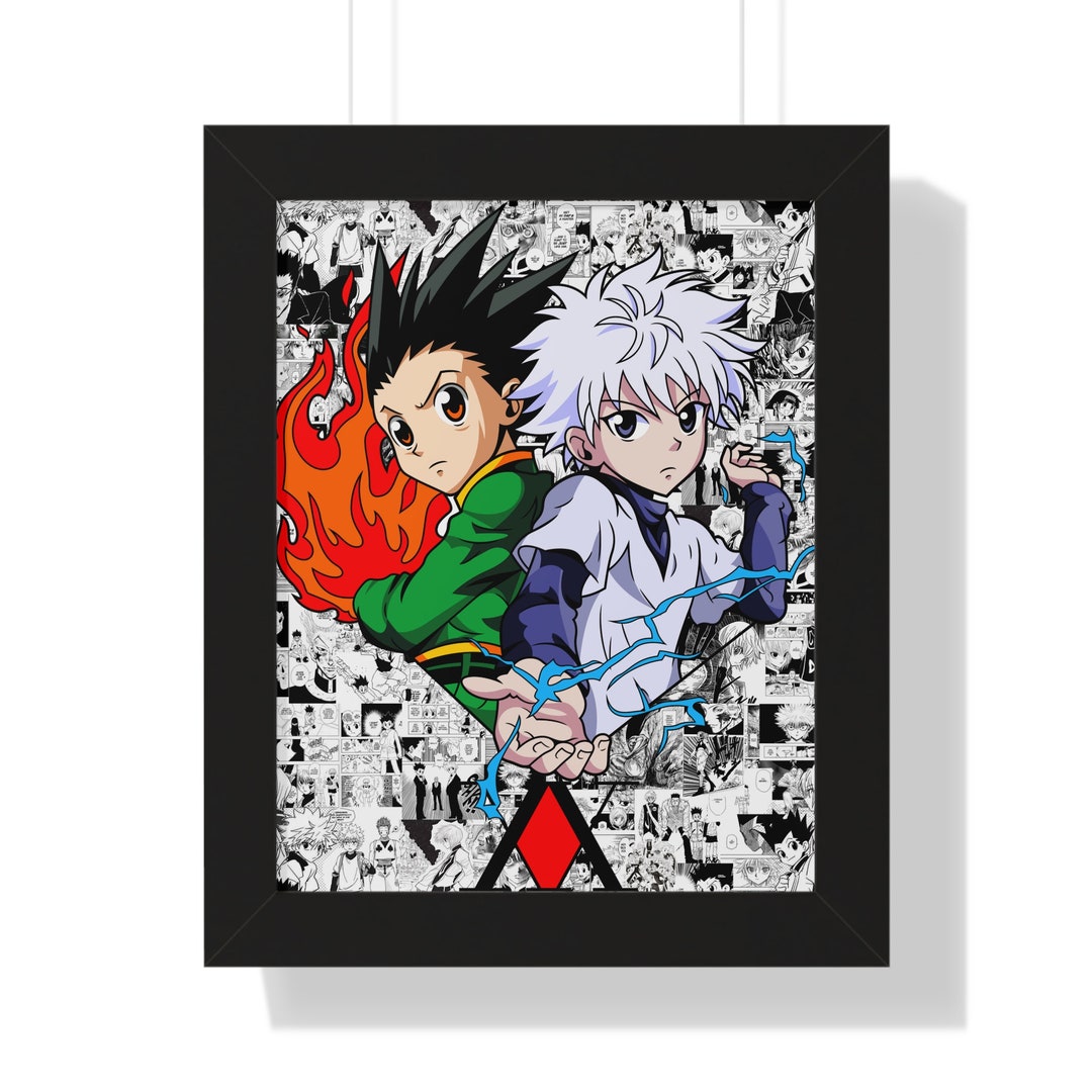 Hunterxhunter Gon Killua Manga Panel Framed Vertical Poster Etsy