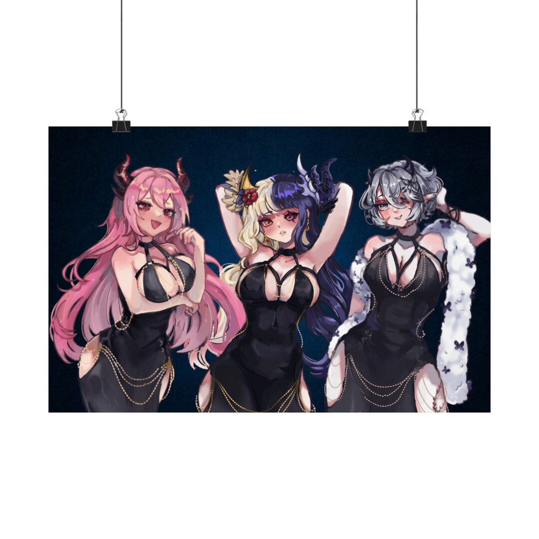 Aila Demon Trio Vtuber OC Matte Horizontal Posters - Etsy