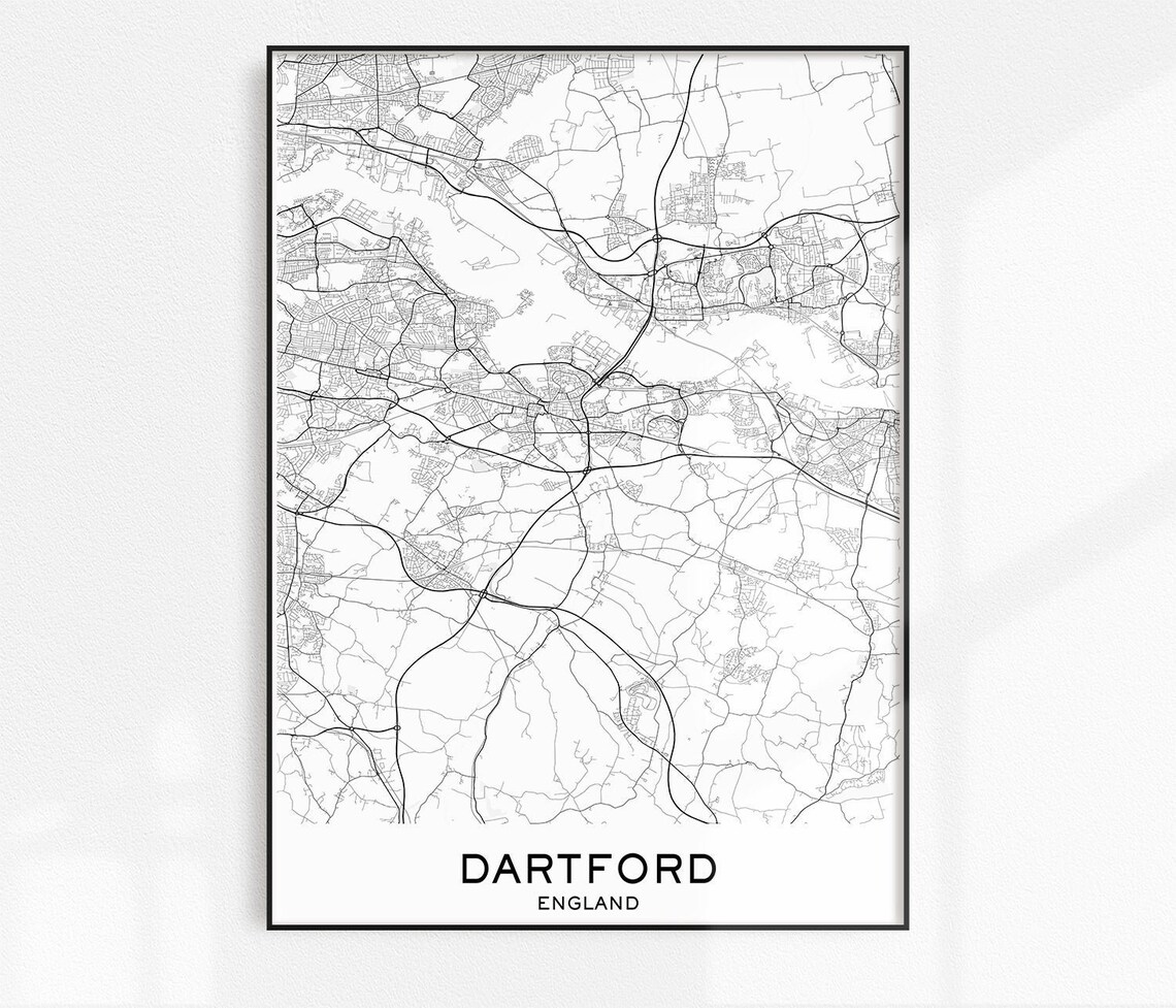Dartford Map Print City Map Prints Dartford Map City Maps | Etsy