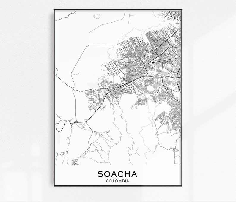 Soacha Map Print Printable Maps Soacha Map City Map Prints | Etsy
