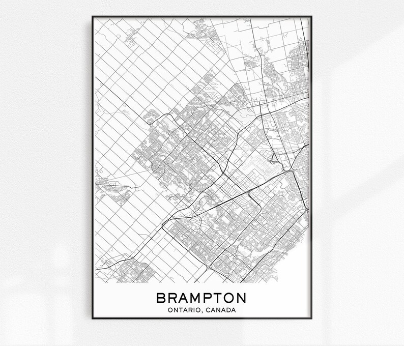 Brampton Map Print City Map Prints Brampton Map City Maps | Etsy
