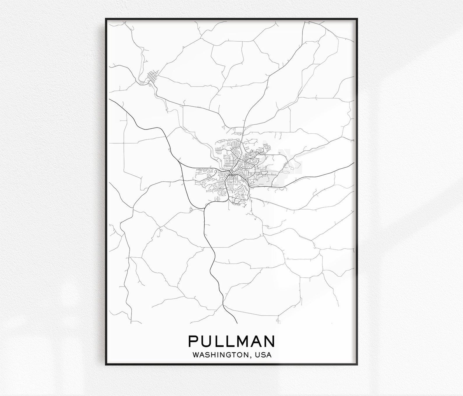 Pullman Map Print City Map Prints Pullman Map City Maps | Etsy