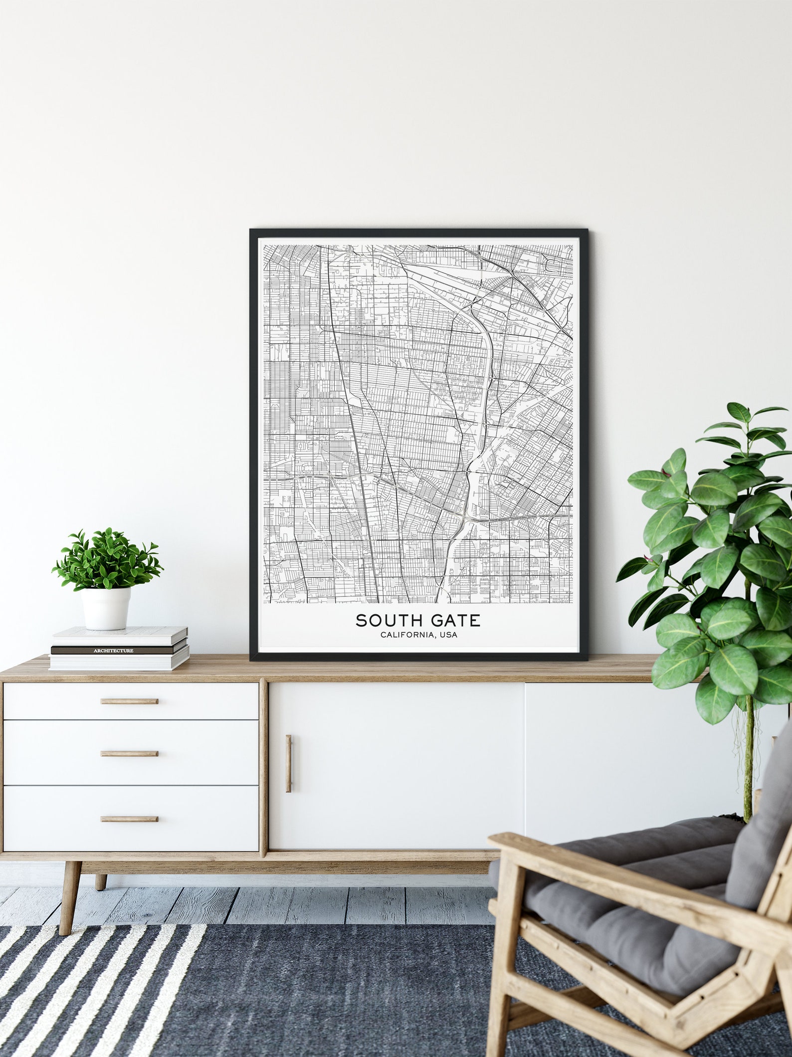 South Gate Map Print City Map Prints South Gate Map City | Etsy