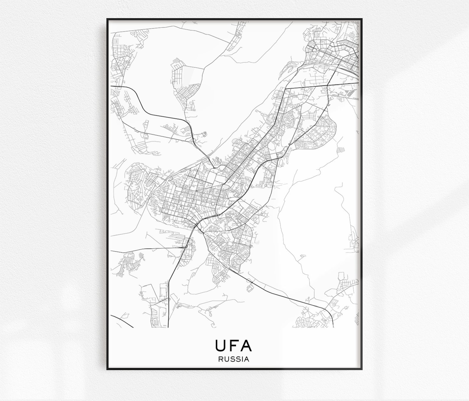 Ufa Map Print City Map Prints Ufa Map City Maps Russia | Etsy