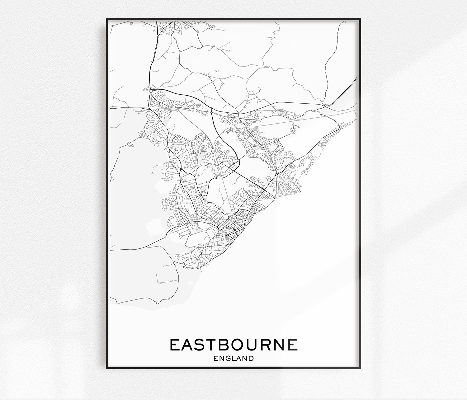 Eastbourne Map Print City Map Prints Eastbourne Map City | Etsy