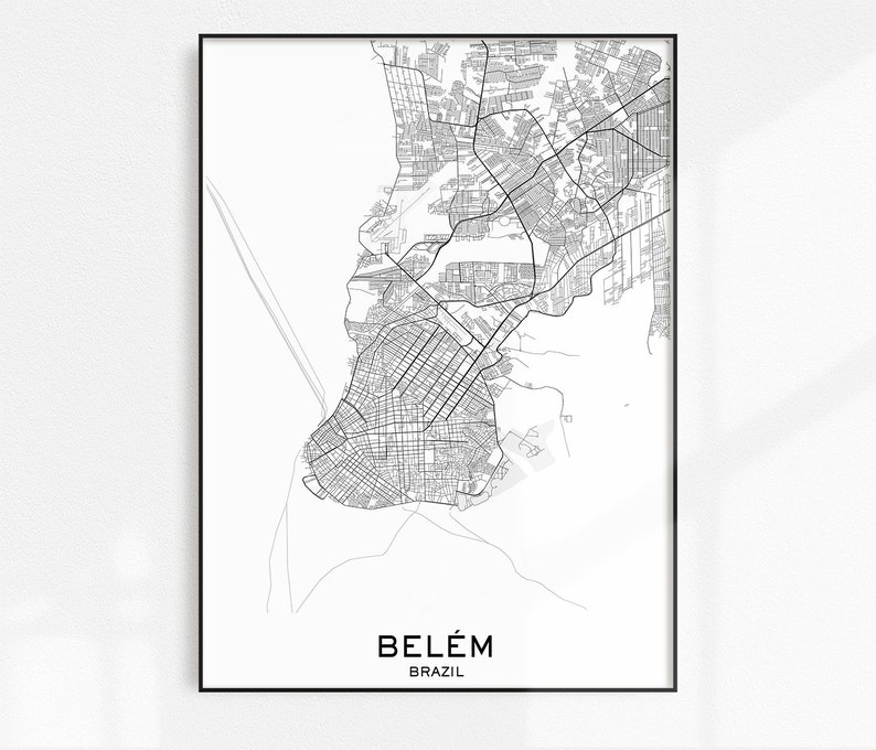 Belem Map Print Printable Maps Belem Map City Map Prints | Etsy