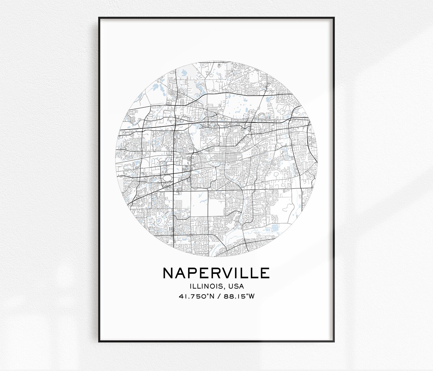 Naperville Map Print Digital Map Prints Printable Maps | Etsy