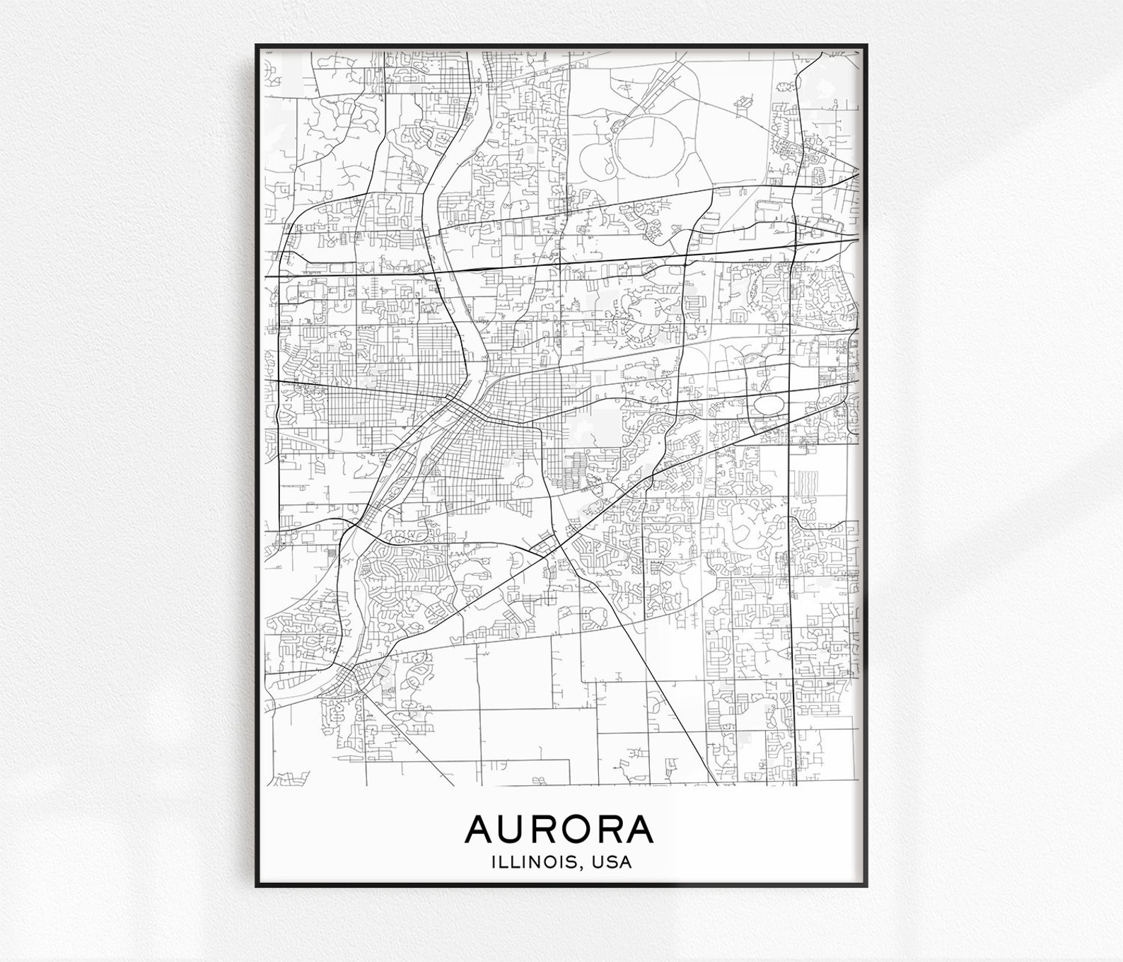 Aurora Map Print City Map Prints Aurora Map City Maps | Etsy